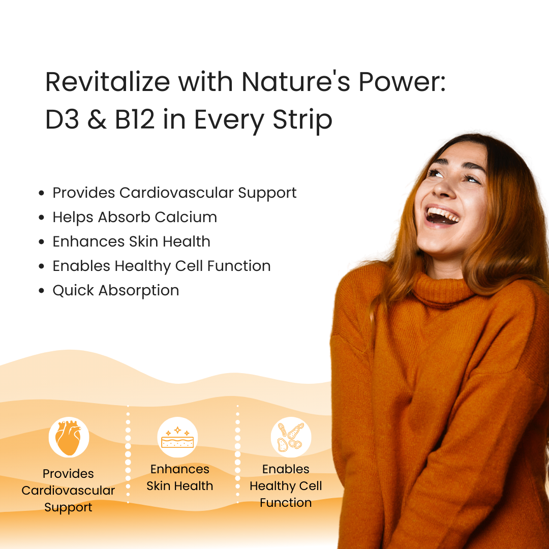 Woke Nutrition Vitamin D3+B12 Slips Online in India - TWC